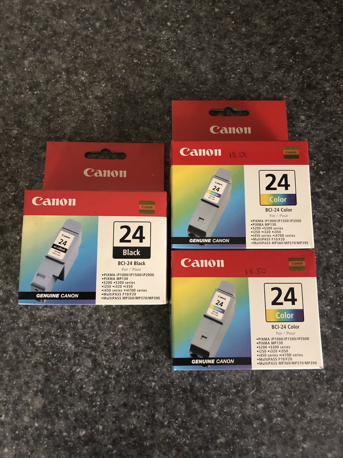 Lot of 3 Genuine Canon BCI-24 Black & Color Ink Tank Cartridges, New in ...