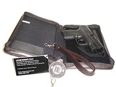 Genuine Leather Concealed Carry Gun Planner Organizer Disguise Pistol ...