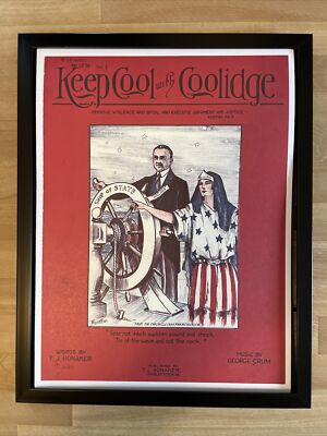 FRAMED Presidential Campaign Poster, Calvin Coolidge, Republican, 1924 ...