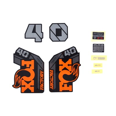 FOX Fork 40 Decal Kit: F-S Orange Logo Shiny Black 2021 | eBay