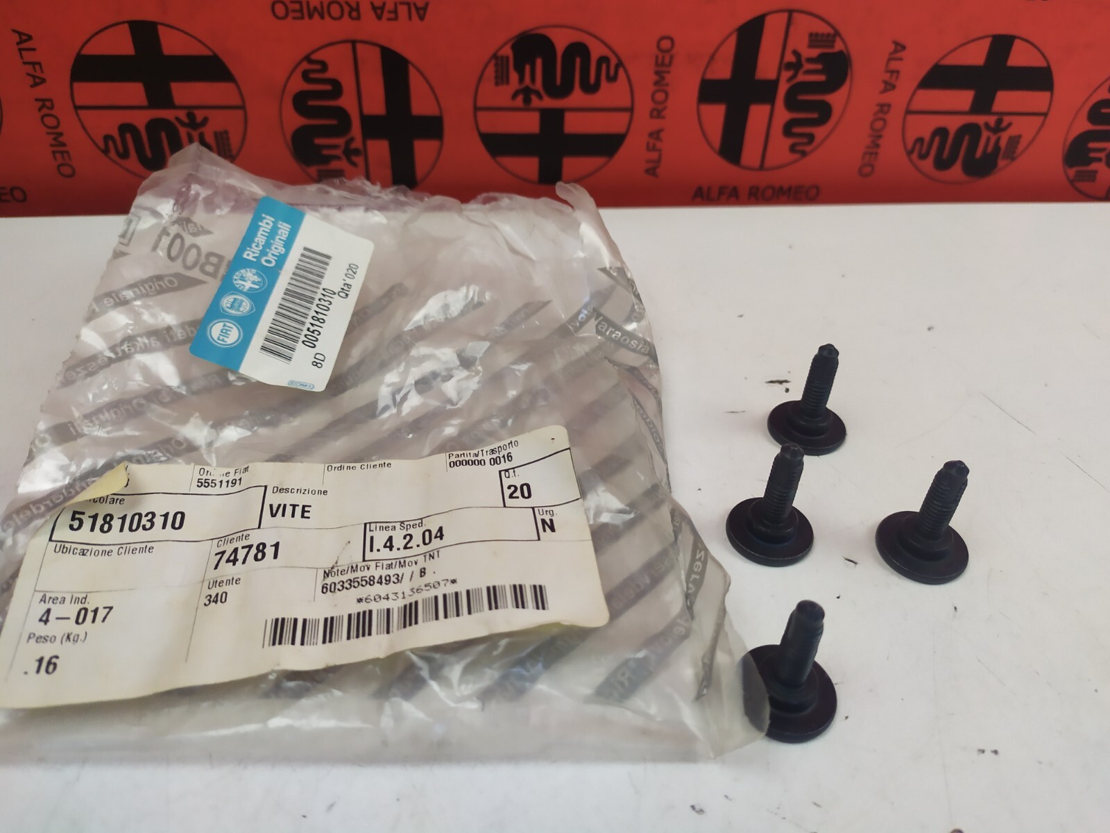 Alfa Romeo 145 166 Brera Vis Pare-Chocs Anteriorekit 4PZ 51810310 | eBay