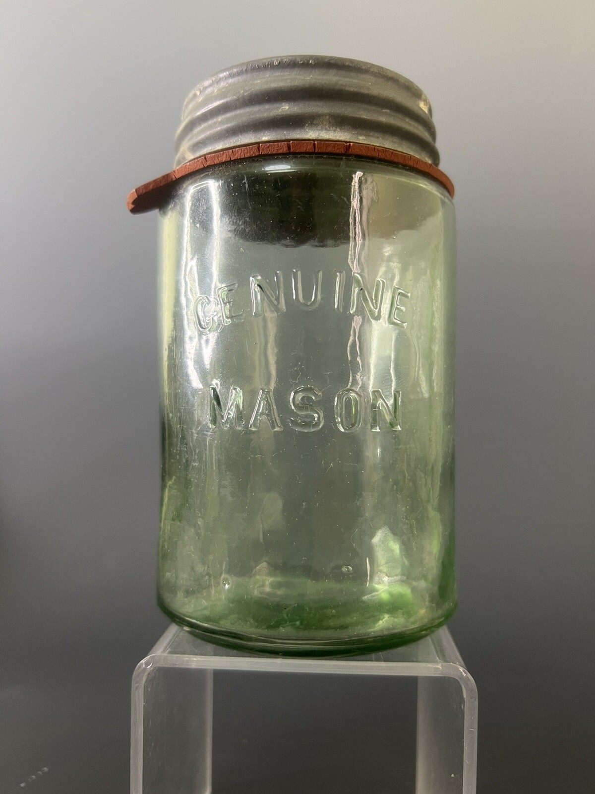 GREEN ** GENUINE MASON ** PINT FRUIT JAR EXCELLENT VERY RARE FIND | eBay