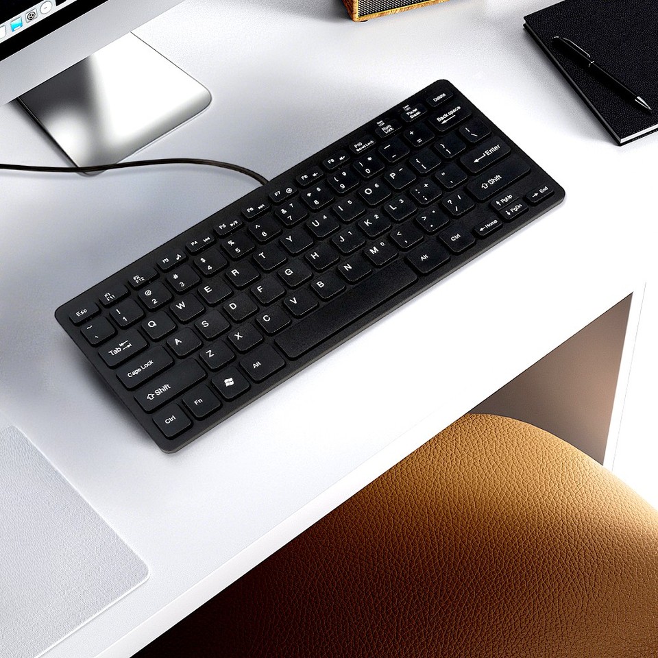 78 Keys USB Slim Wired/Wireless Small Thin Compact Keyboard For Desktop ...