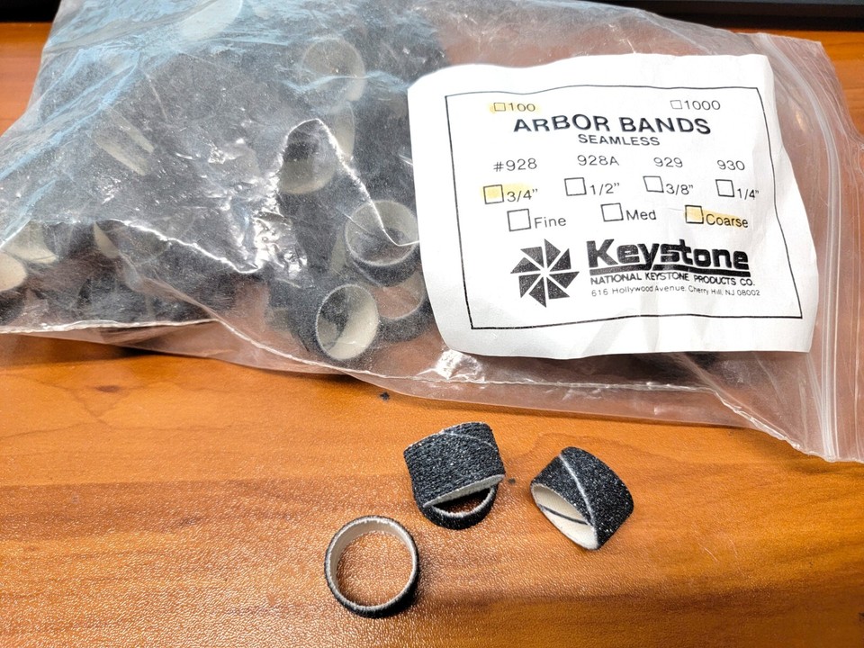 Keystone Arbor Bands, 3/4" Coarse (60 Grit), Aggressive Trimming, bag ...