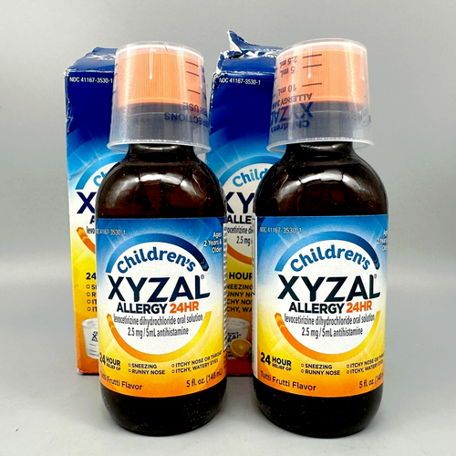 Xyzal Children's Allergy Relief 24HR Oral Solution 5 fl. oz x 2PK Exp 3 ...