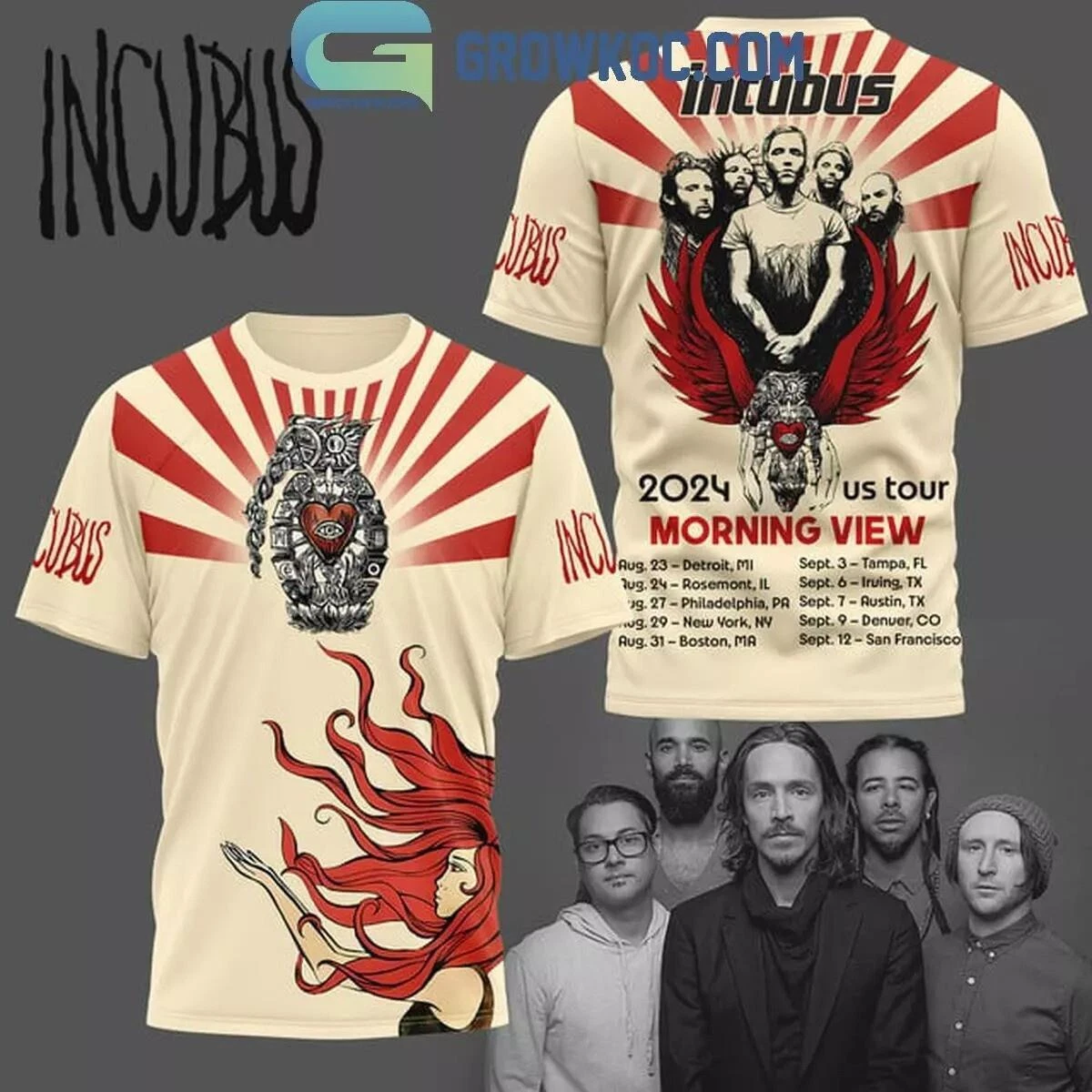 Incubus 2024 US Tour Morning View 3DT-Shirt | ID 19713304 by ...