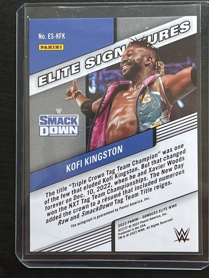 2023 Donruss Elite WWE Kofi Kingston Elite Signatures AUTO ON Card ...