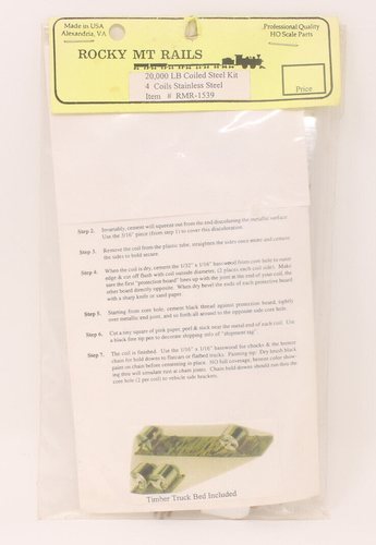 HO Scale Rocky Mt Rails 20,000 lb Coiled Steel Kit 4 Coils Stainless ...