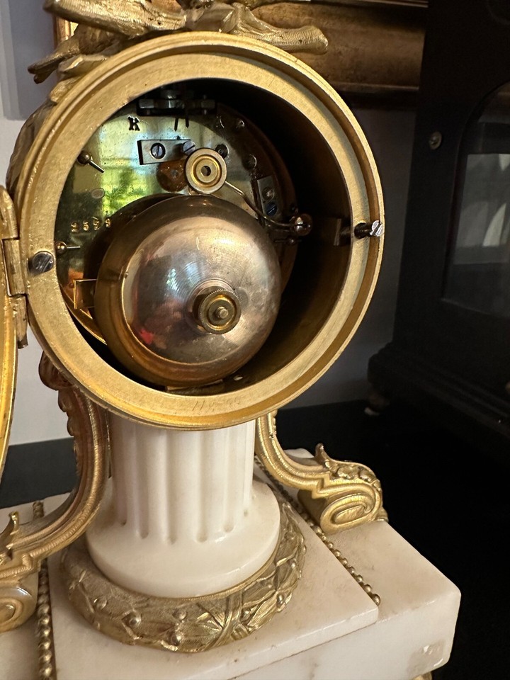 Circa 1860 French Gilt Bronze Marble Table Clock With Platform ...