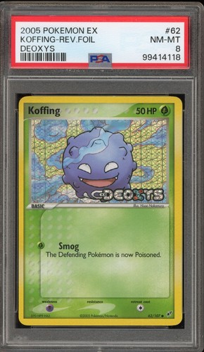 Pokemon Koffing EX Deoxys Reverse Holo #62 PSA 8 | eBay