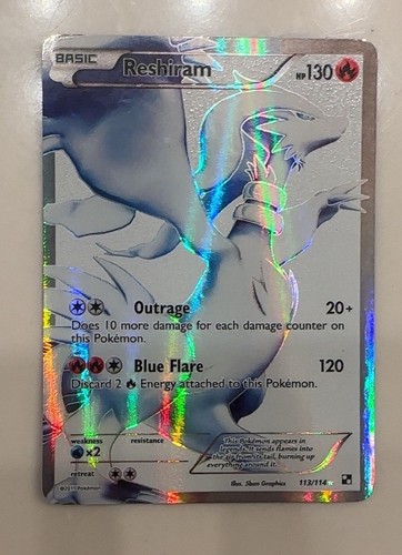 Pokémon TCG Reshiram Holo Full Art Ultra Rare Card 113/114 | eBay