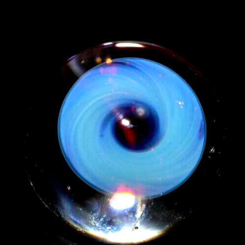 ERIC BROCK GLASS MARBLE/.810"-DICHROIC EYE-MAGENTA/TURQ. EYE/DICHROIC ...