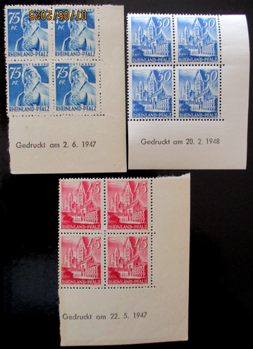 Alliierte Besetzung Franz. Zone 1947 --1948 Postfrisch. Druckdatum | eBay.de