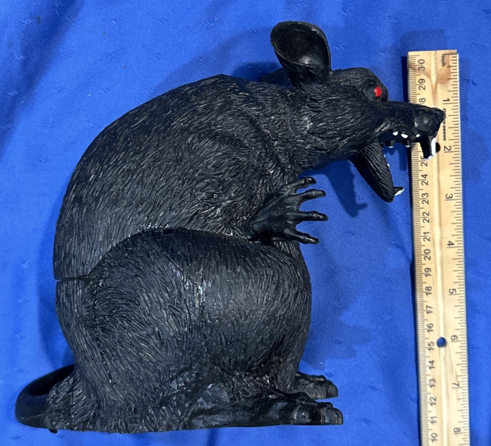 Halloween Giant Black Rat Decoration Prop Scary Horror Haunted House ...