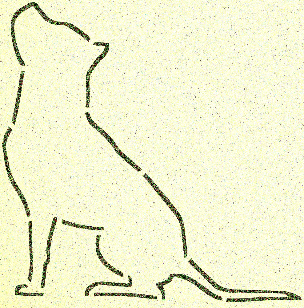 Dog Sitting Side View Drawing