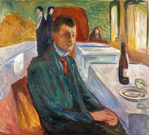 Edvard Munch Self Portrait With Skeleton Arm
