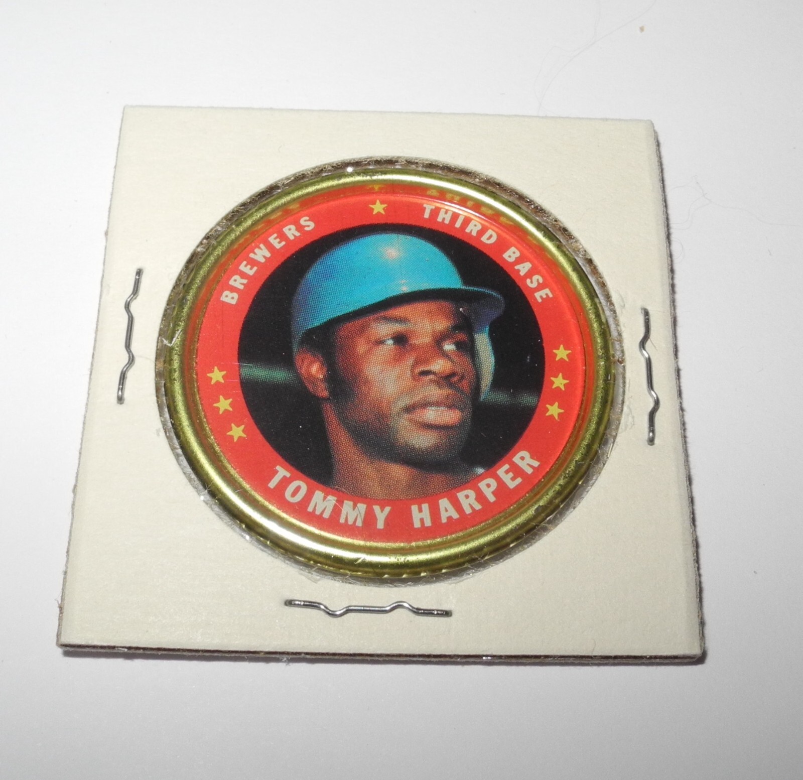 1971 Topps Baseball Coin Pin #140 Tommy Harper Milwaukee Brewers NEAR ...