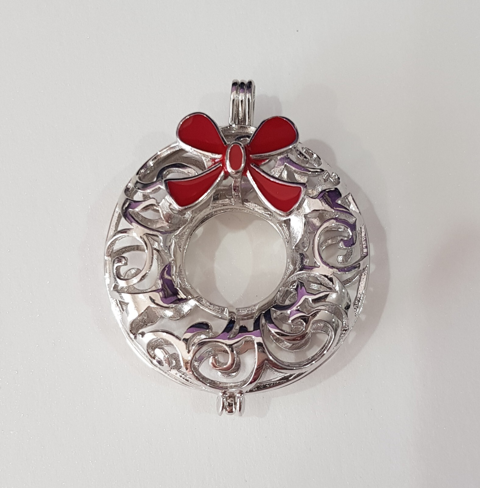 Christmas Wreath Cage 925 Sterling Silver for Pearl's or Gem's on a ...