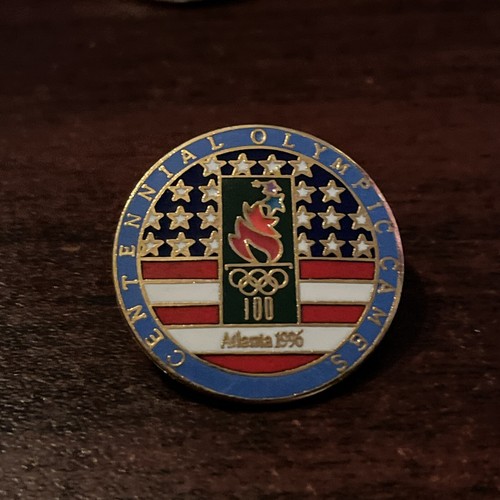 1996 Atlanta Olympics USA American Flag Circle Lapel Hat Pin | eBay