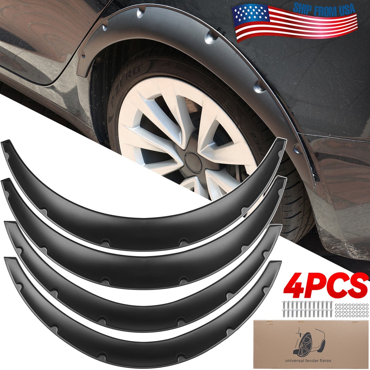 Universal Fender Flares For Cars PUERXIN ABS Racing Overfender