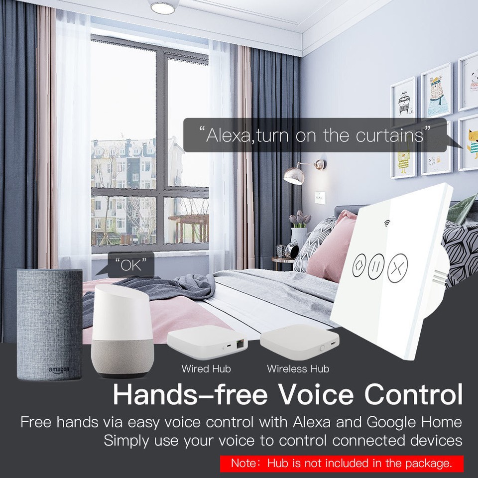 WiFi Smart Curtain Blind Switch for Electric Motorized Curtain Roller ...