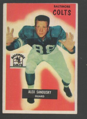 1955 Bowman Football Card #100 Alex Sandusky-Baltimore Colts Ex Card | eBay