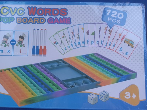 CVC Words Pop Board Game New 120 Pieces Ages 3+ Preschool Educational ...