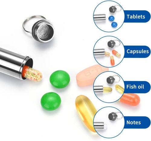 aiGear Titanium Mini Pill Fob Inner Diameter 0.32 Inch with Necklace ...