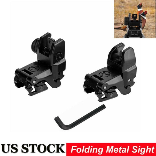 Premium Tactical Low Profile Flip-up Metal Sights Folding Front And ...