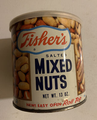 Vintage Fisher’s Salted Mixed Nuts Tin 13 Oz Can NOS Unopened Full | eBay