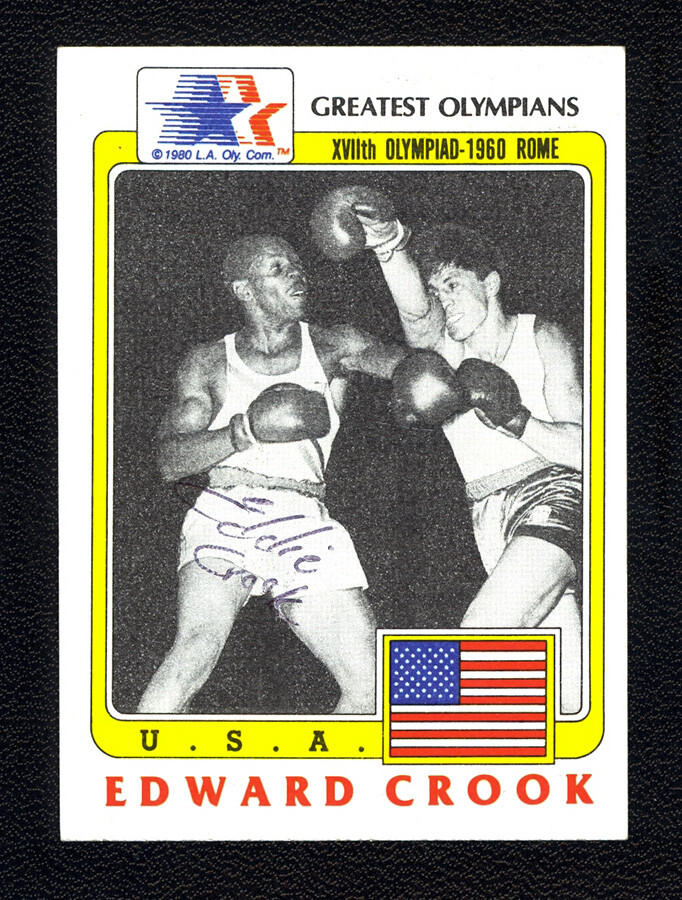 1983 TOPPS GREATEST OLYMPIANS #4 EDWARD (EDDIE) CROOK AUTOGRAPHED ...