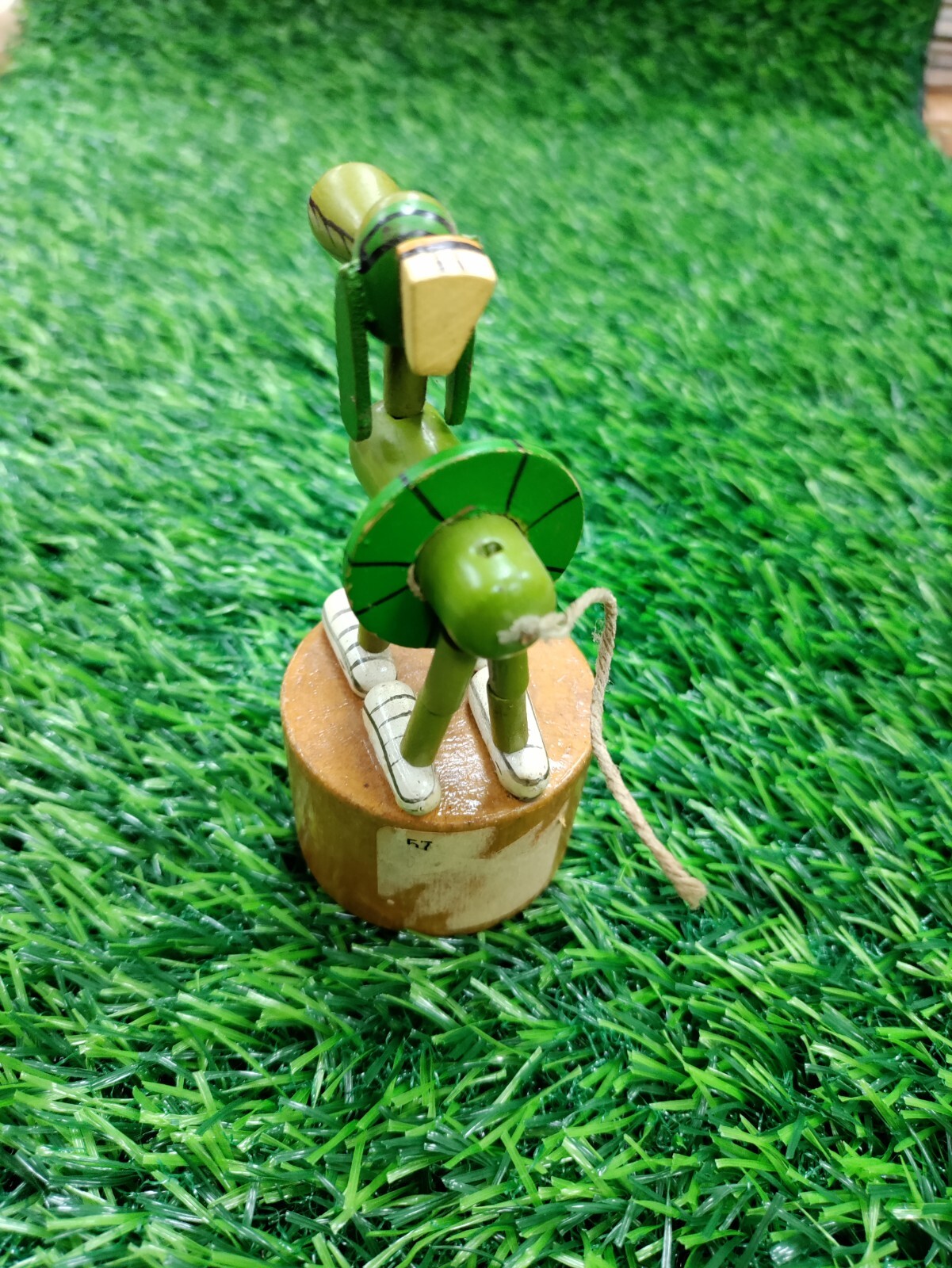 Vintage Marvin The Martian Wooden Push Up Button Collapsible PUPPET Toy ...