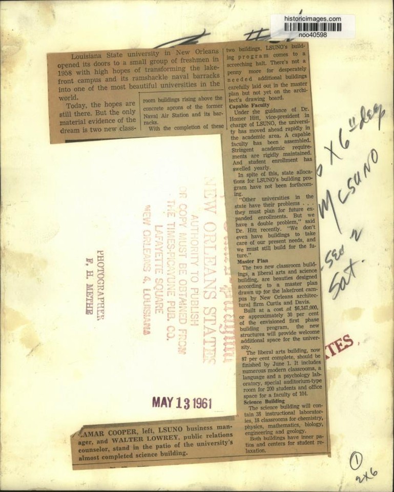 1961 Press Photo Lamar Cooper & Walter Lowrey of Louisiana State ...