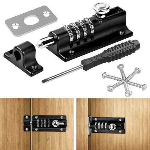 Combination Bolt Lock 4 Digit Pin Code Door Combination Slide Latch ...