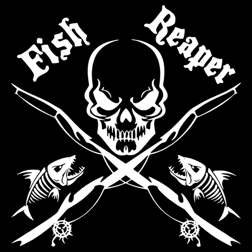 Fish Reaper Skull Fishing Decal Stickers Car Tumbler Boat Laptop 22 ...