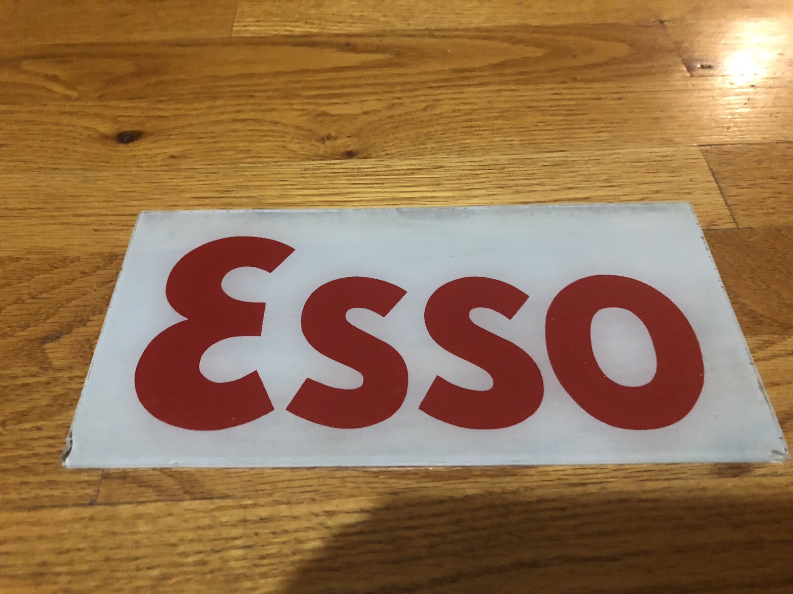 ORIGINAL "ESSO" GAS PUMP GLASS INSERT ADVERTISING SIGN VERY GOOD VTG ...