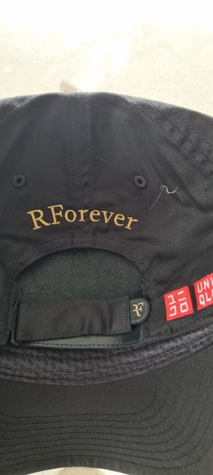 Roger Federer RF Logo Official Uniqlo Tennis Cap Black Brand New ...