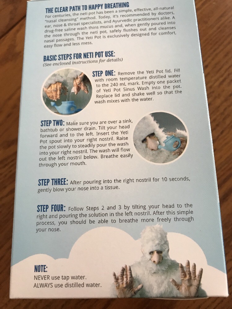 New in Dented Box Yeti Neti Pot Nasal Cleansing for Cold and Allergy ...