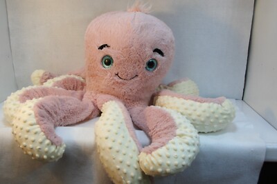 Giant Plush Octopus Stuffed Animal Toy Size XL Pink White Soft Huggable ...