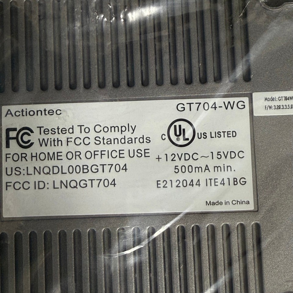 Verizon Actiontec GT704WG Wireless DSL Modem Router - New in Sealed Bag ...