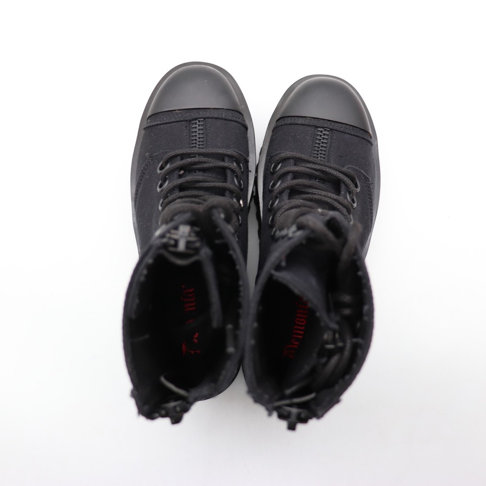 Demonia Gravedigger 10 halbhohe Damenstiefel Größe 7 Combat schwarz ...