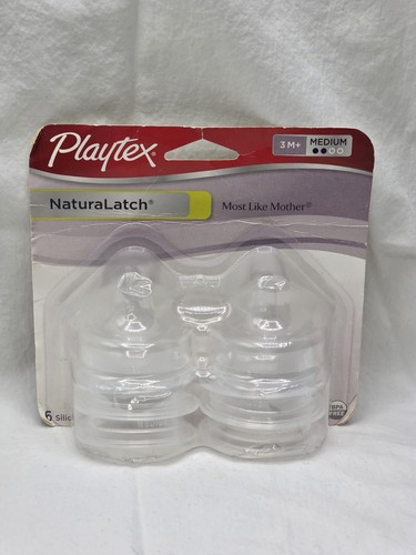 Playtex NaturaLatch Silicone Bottle Nipples Medium 3M+ Pack of 6 NEW | eBay