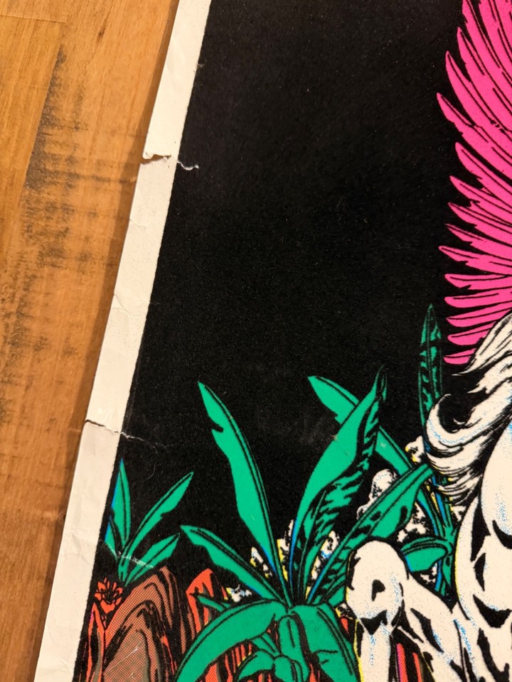 Vintage Pegasus Flocked Velvet Black Light Poster 1986 #1606 35”x23” | eBay