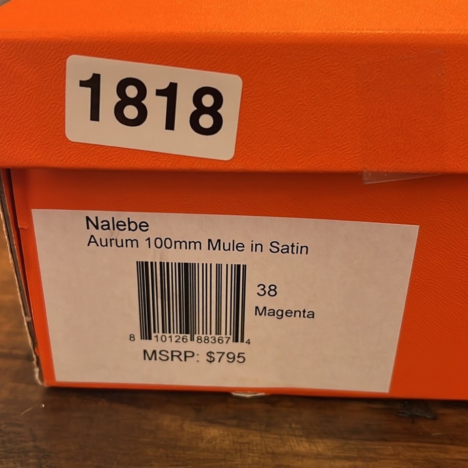 Nalebe Aurum Crystal Embellished Satin Mule Magenta Square Toe Heels ...