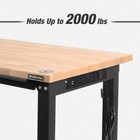 WORKPRO 48" Heavy-Duty Adjustable Workbench Rubber Wood Workstation ...