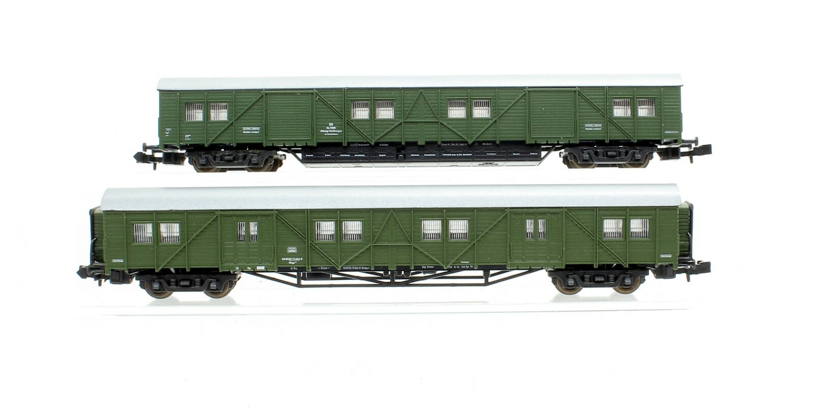 ROCO N SCALE PAIR OF DB GREEN LONG PARCELS WAGONS (8A) | eBay UK