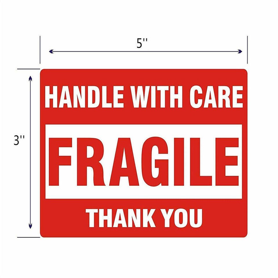 Fragile Stickers 2x3 3x5 Fragile Label Sticker Handle With Care Mailing ...