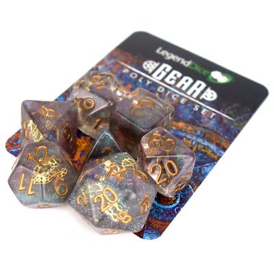 RPG Dice Set - Poly Dice Set - Gearwheel - Dark Glitter | eBay UK