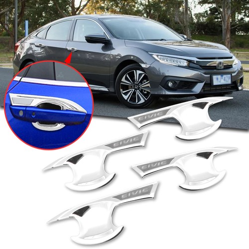 For Honda Civic Sedan 2016-2021 Chrome Door Handle Surrounds Cover Bowl ...