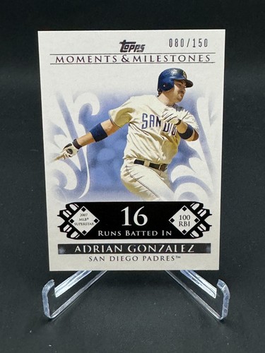2008 Topps Moments & Milestones Adrian Gonzalez 16 Runs Card #106 #080/ ...